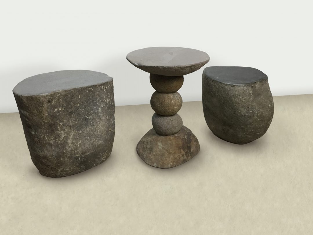 ST3A STACKED STONE SIDE TABLE/STOOL | DAO