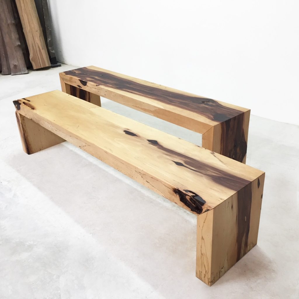 S3_SPLATED WOOD MITRED EDGE BENCH | DAO